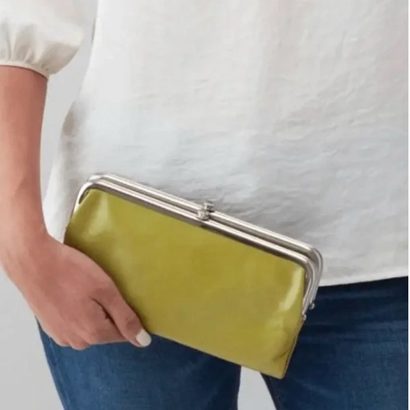 HOBO | Bags | Hobo Lauren Clutch Wallet Bright Yellow With Black White ...
